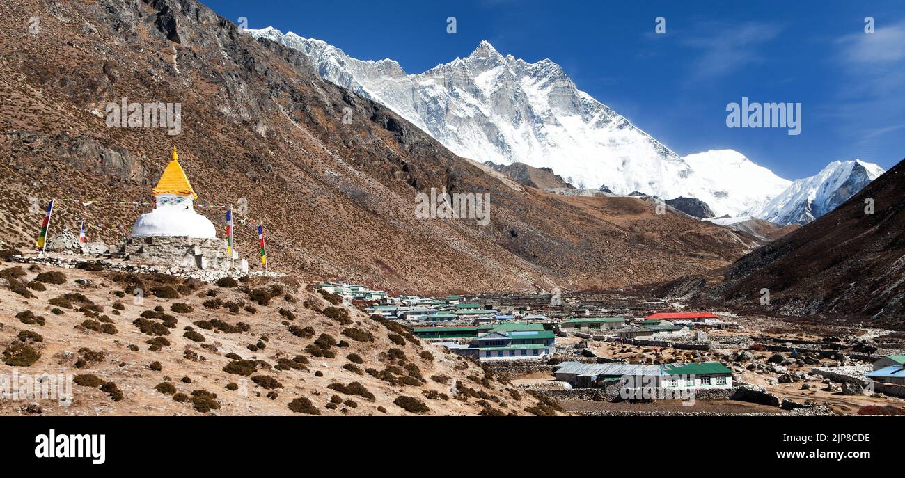 Buddhist stupa dingboche village everest hi-res stock photography and ...