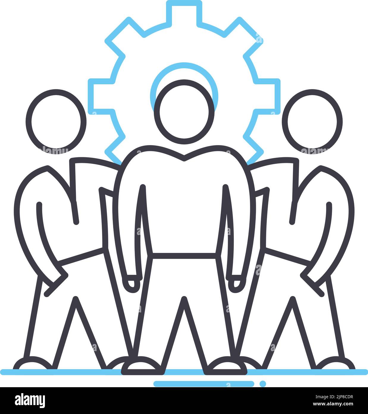 cooperation line icon, outline symbol, vector illustration, concept ...