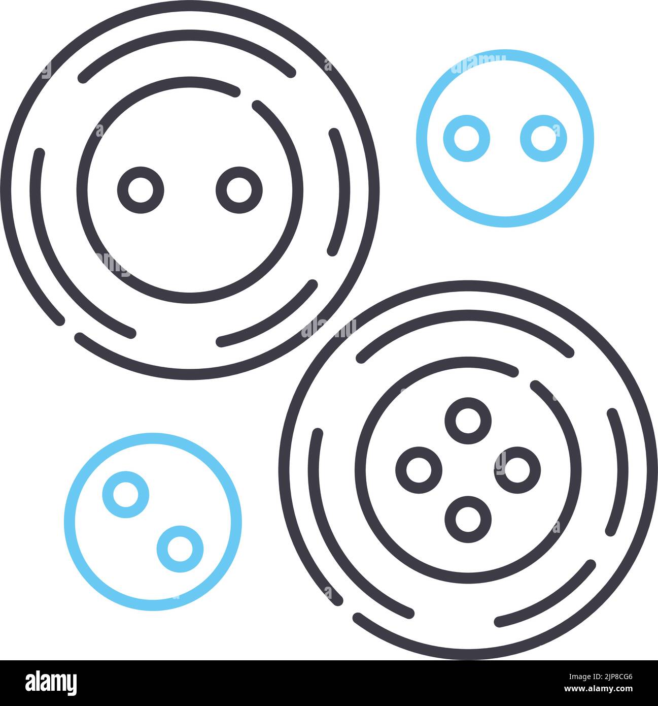 clothing button line icon, outline symbol, vector illustration, concept ...