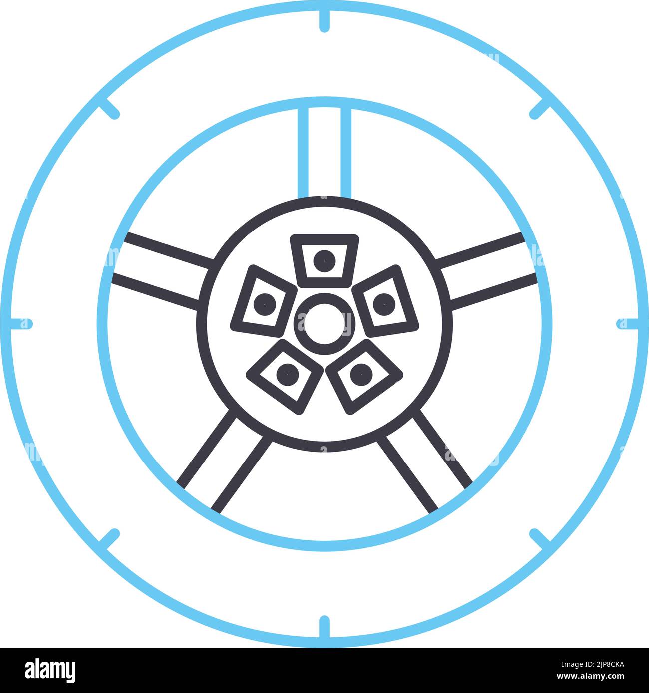 Tire line icon wheel Cut Out Stock Images & Pictures - Alamy