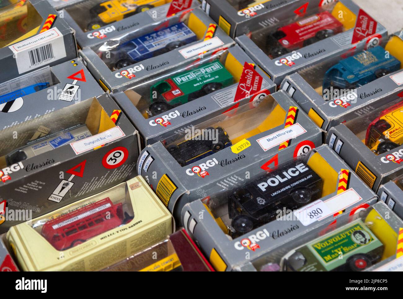 A selection of boxed Corgi model vehicles on display in auction room ...
