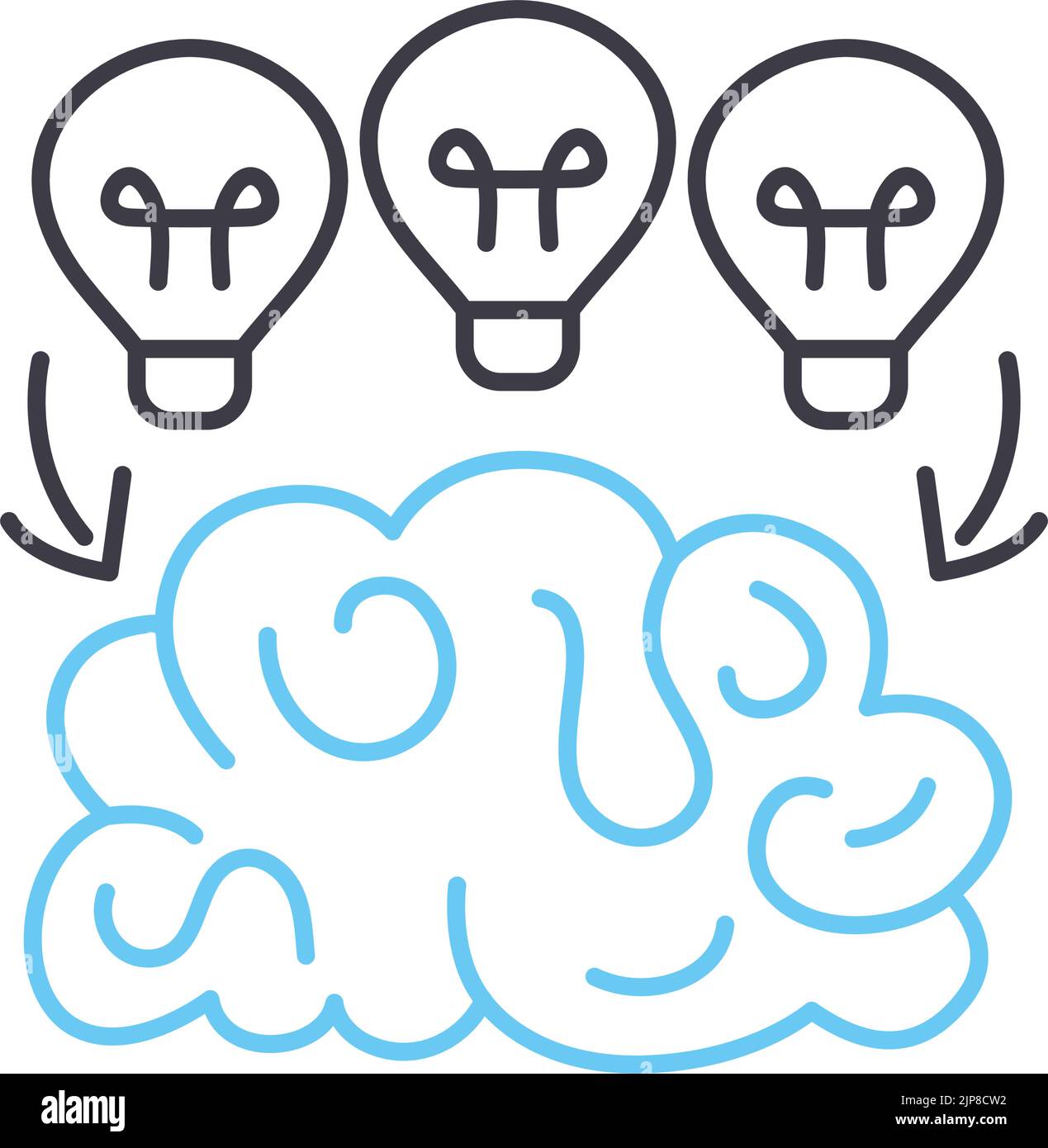 brainstorming line icon, outline symbol, vector illustration, concept ...