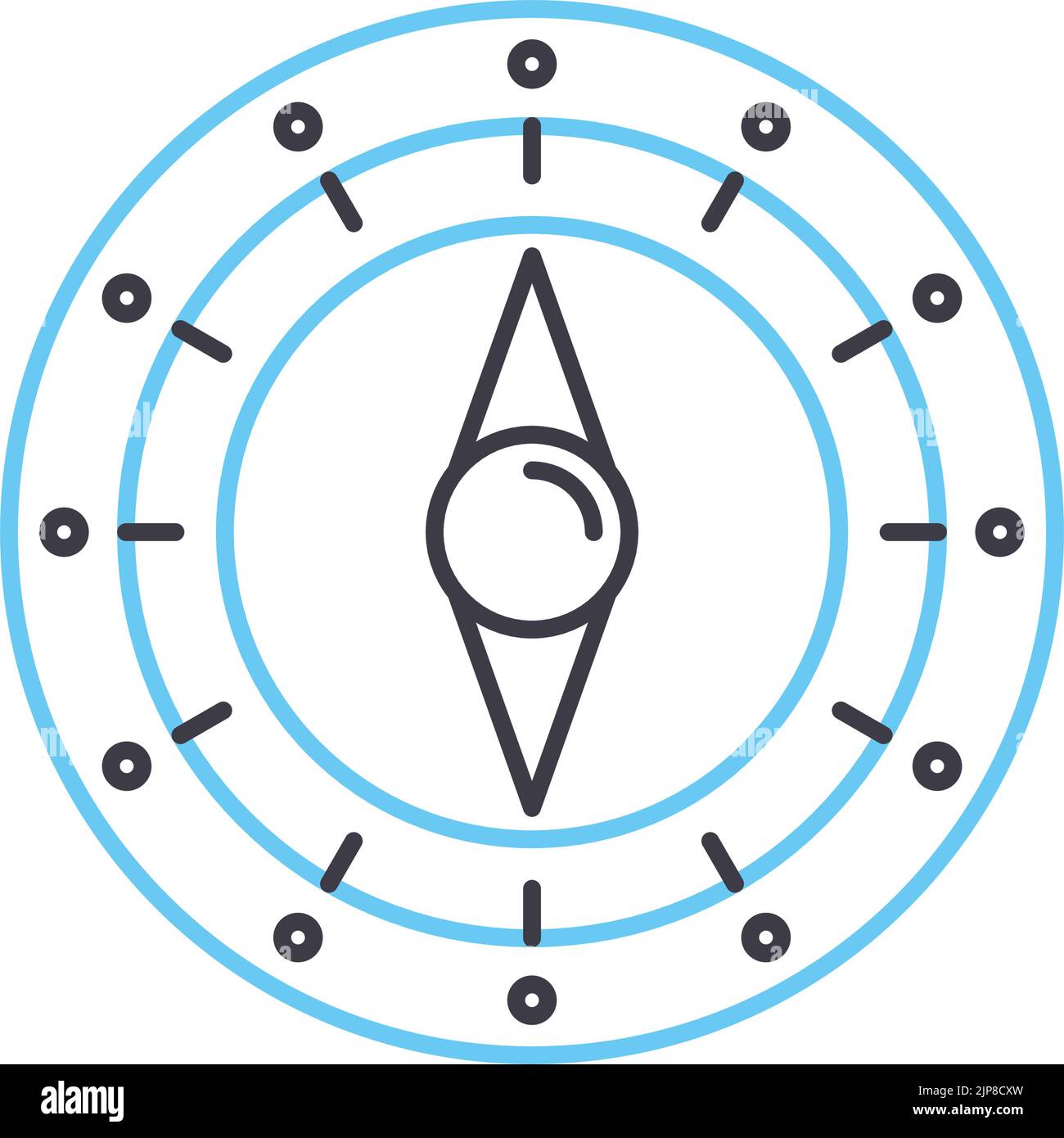 compass line icon, outline symbol, vector illustration, concept sign ...