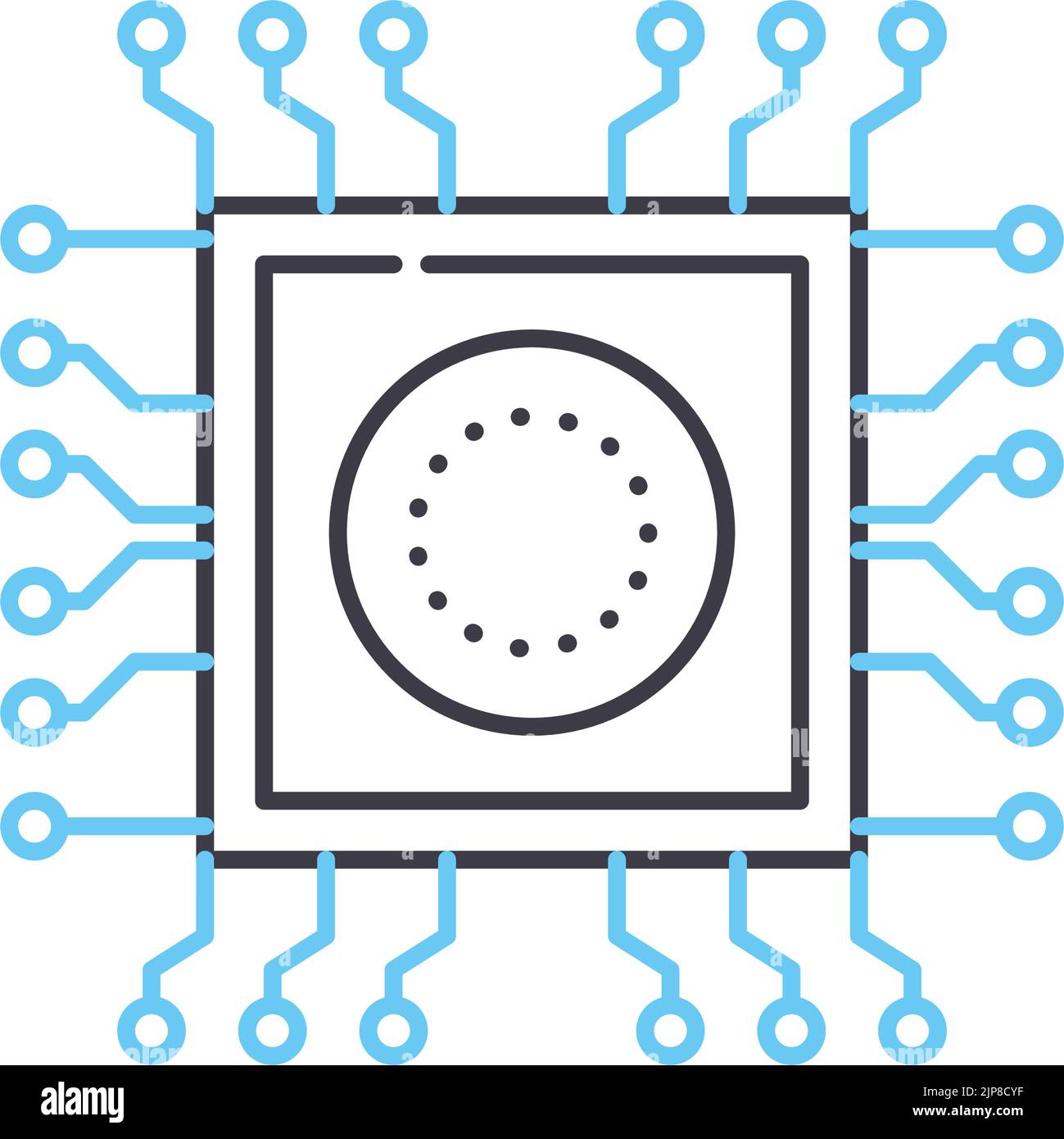 Encryption Hardware Line Icon Outline Symbol Vector Illustration Concept Sign Stock Vector