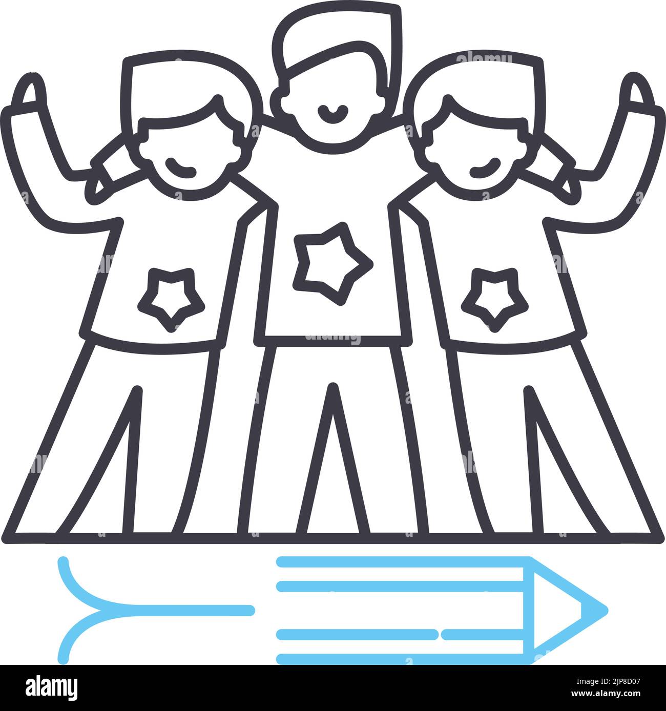 collective creativity line icon, outline symbol, vector illustration ...