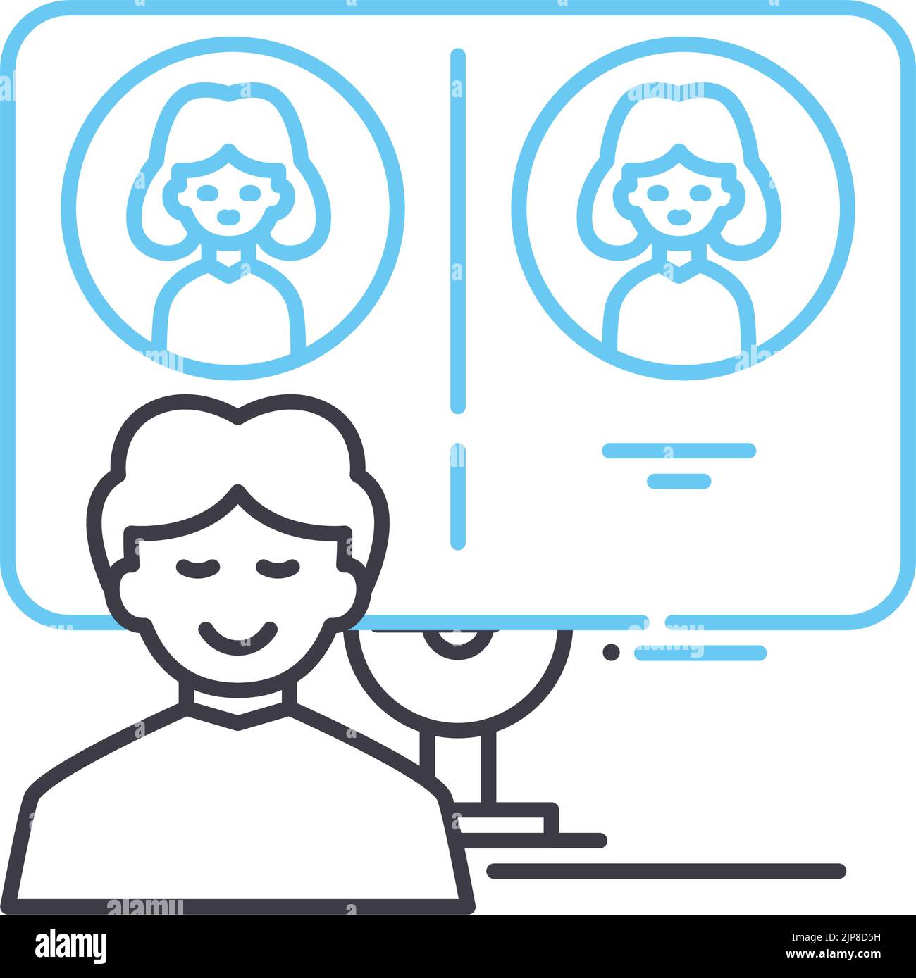 learning room line icon, outline symbol, vector illustration, concept ...