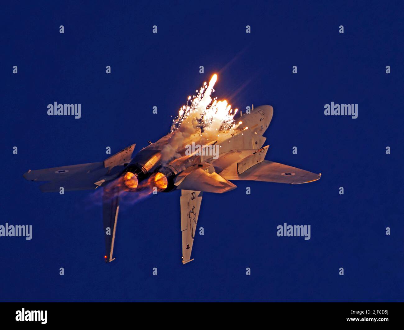 Israeli Air force (IAF) F-15 (Baz) Fighter jet in flight with anti ...