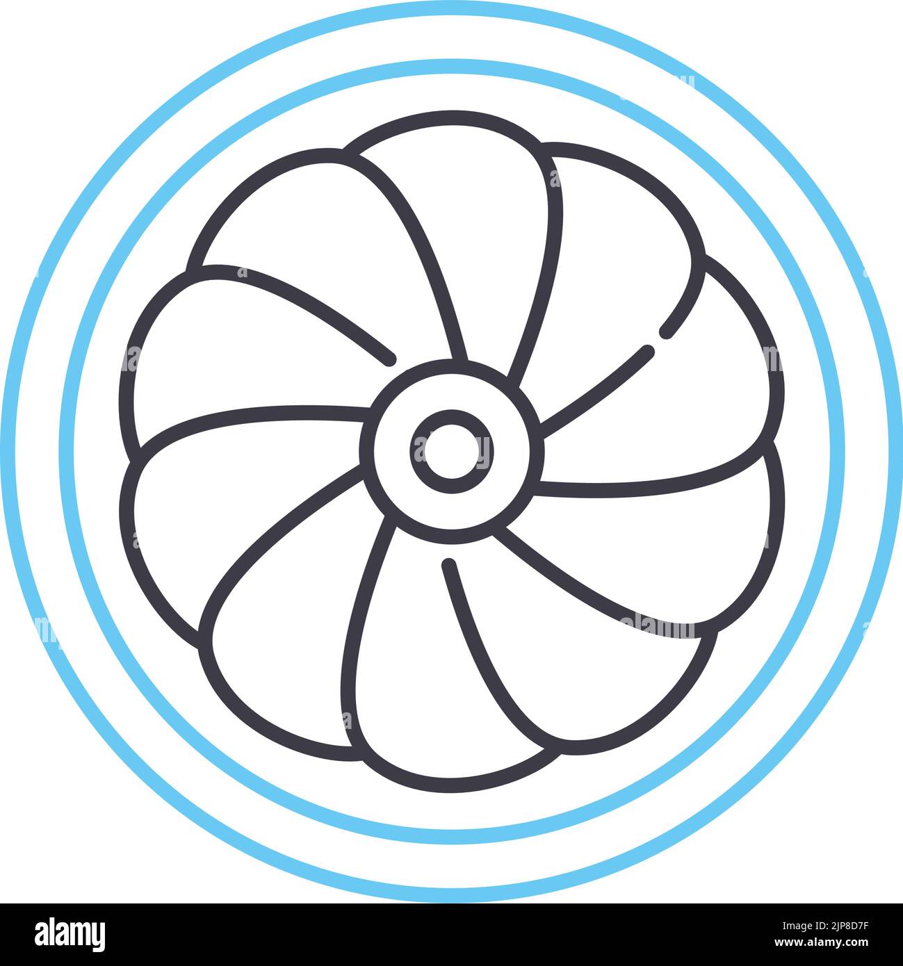 engine fan line icon, outline symbol, vector illustration, concept sign ...