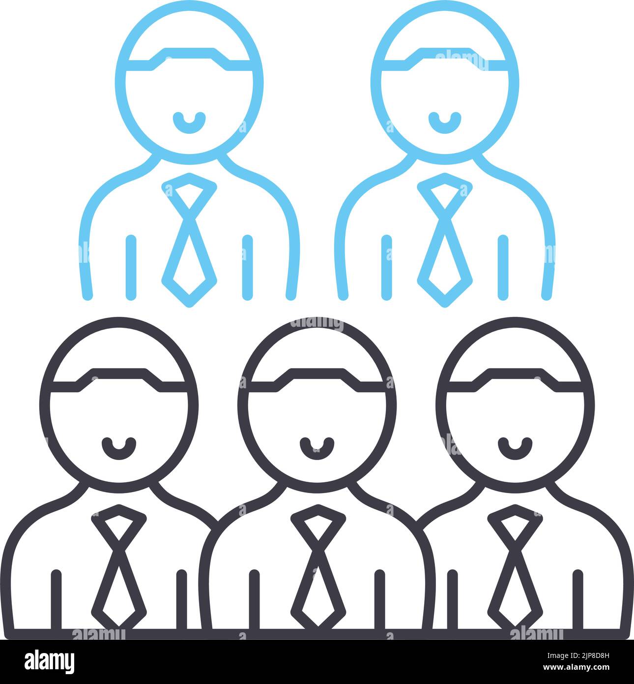 big group line icon, outline symbol, vector illustration, concept sign ...