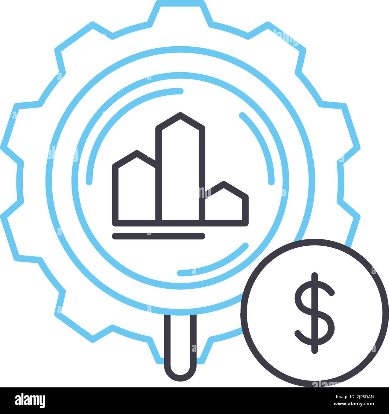 business research line icon, outline symbol, vector illustration ...
