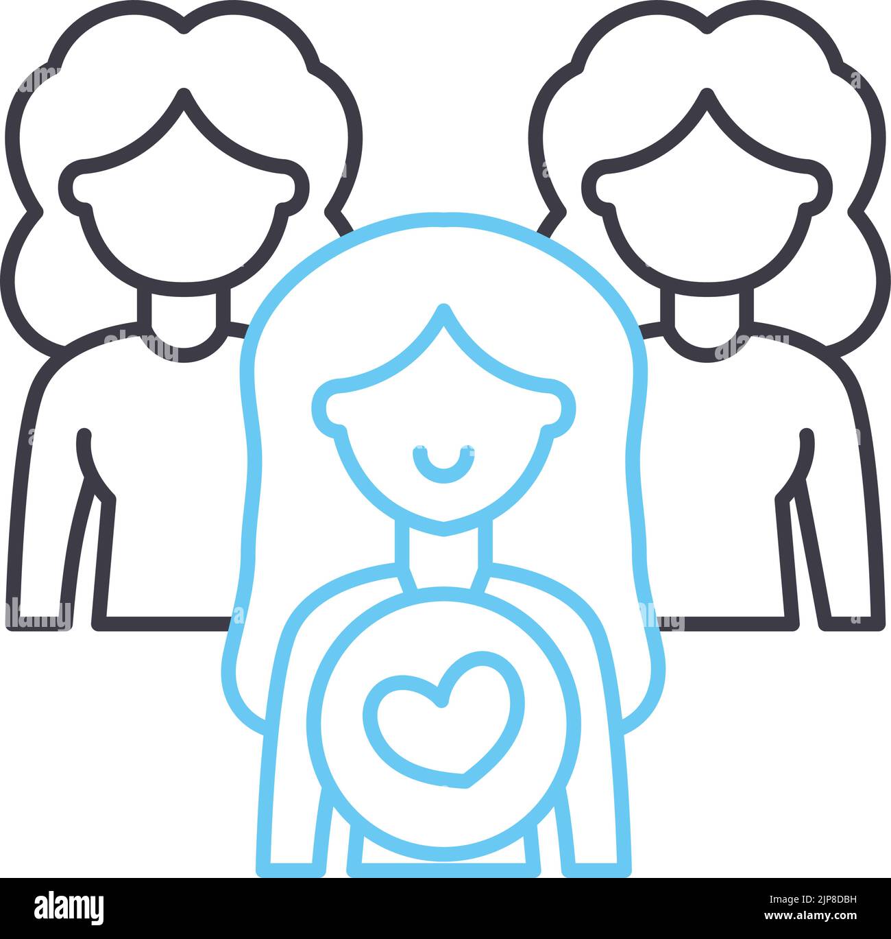 customer line icon, outline symbol, vector illustration, concept sign ...