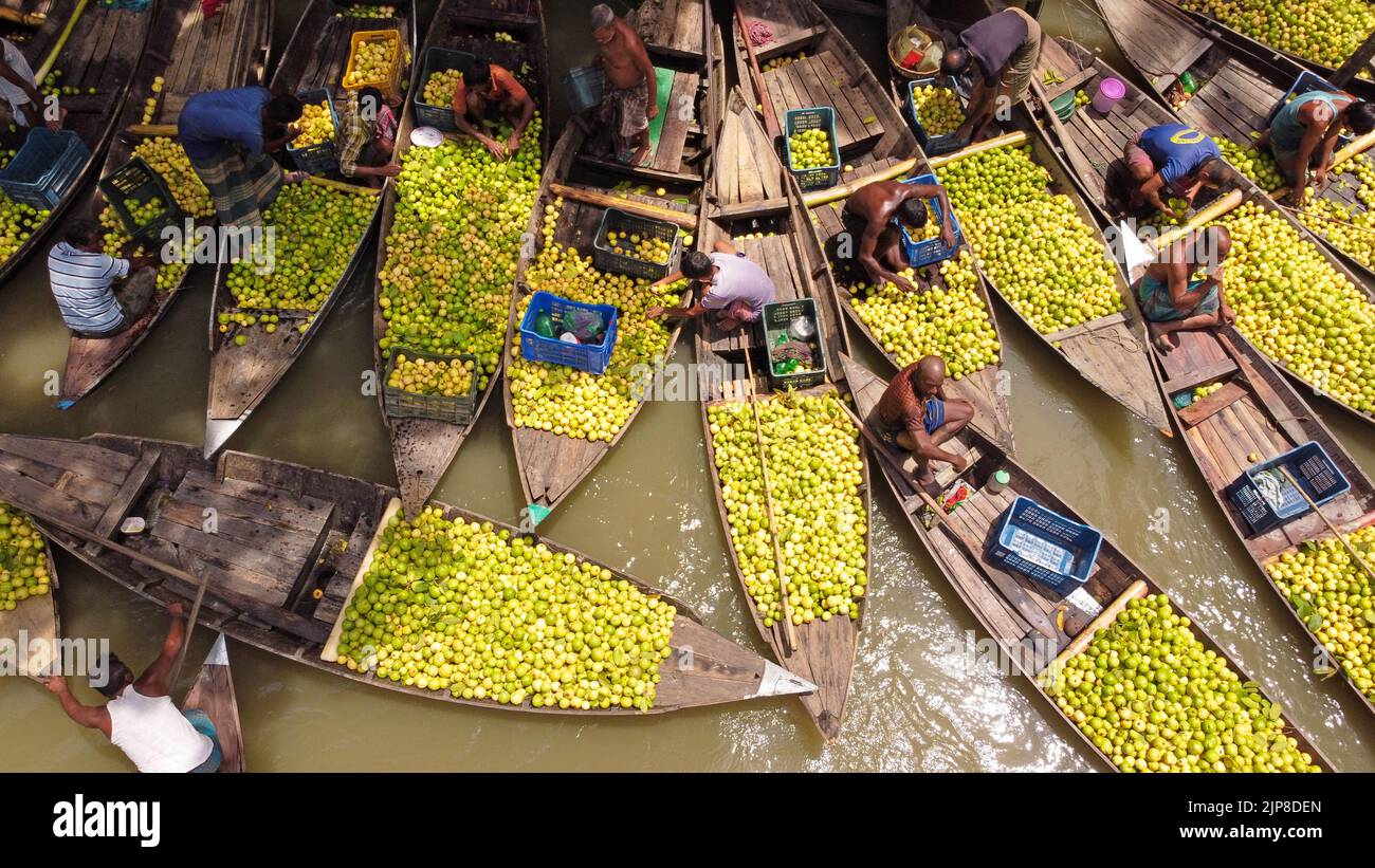 Barisal, Barisal, Bangladesh. 16th Aug, 2022. A floating guava market ...