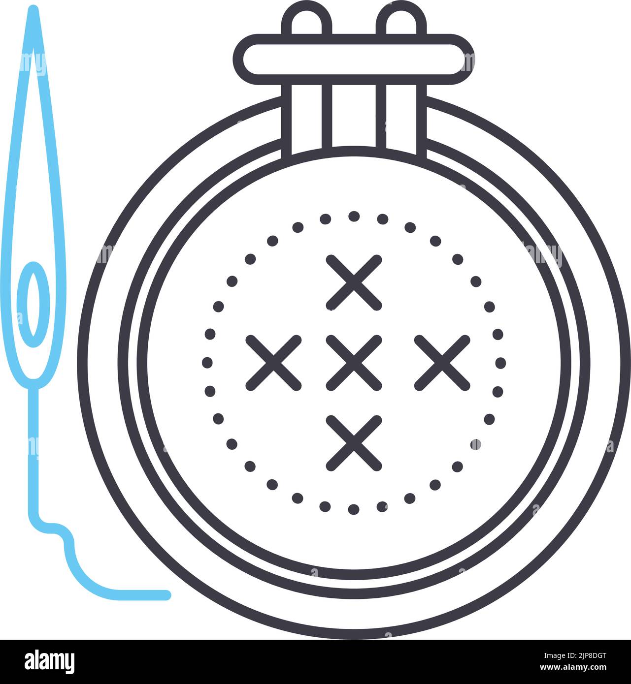 embrodery line icon, outline symbol, vector illustration, concept sign ...