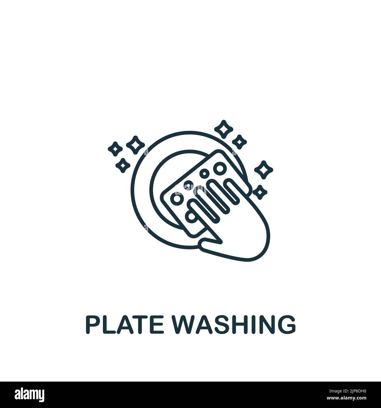 Plate Washing icon. Line simple line Housekeeping icon for templates ...