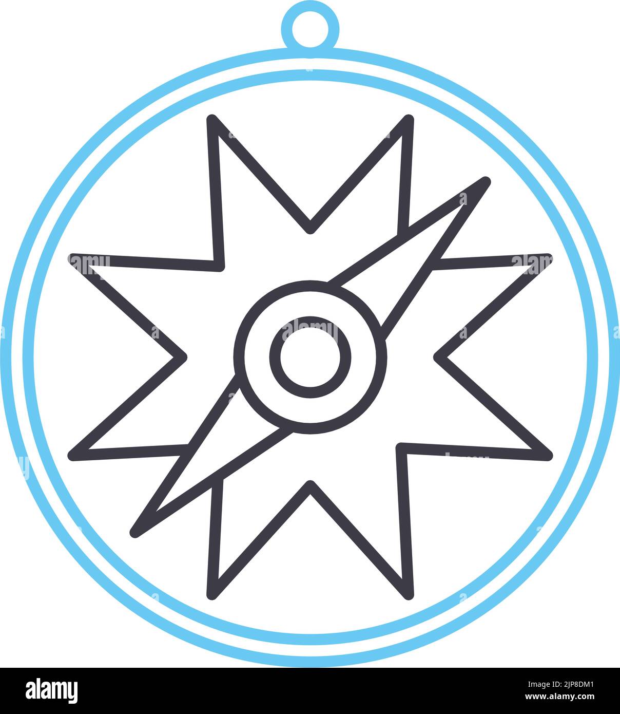 direction compass line icon, outline symbol, vector illustration ...