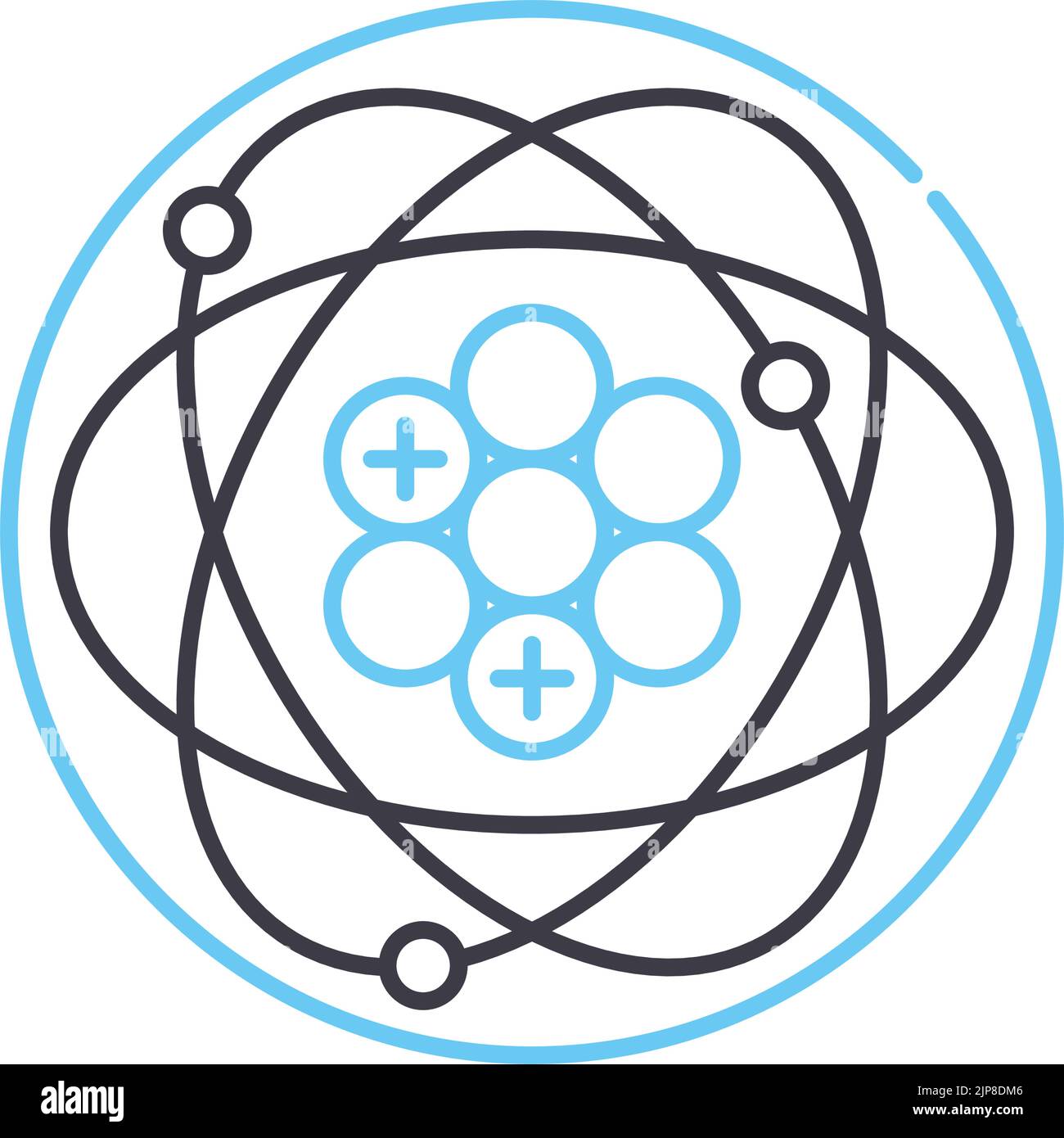 atom concept line icon, outline symbol, vector illustration, concept sign Stock Vector Image ...