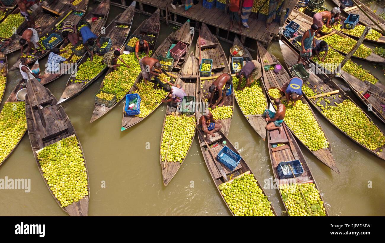 Barisal, Barisal, Bangladesh. 16th Aug, 2022. A floating guava market ...