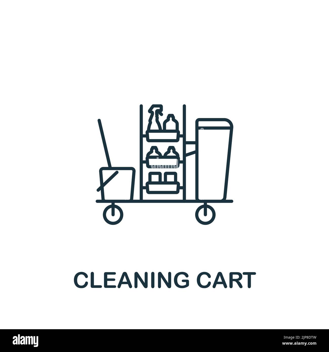 Cleaning Cart icon. Line simple line Housekeeping icon for templates ...