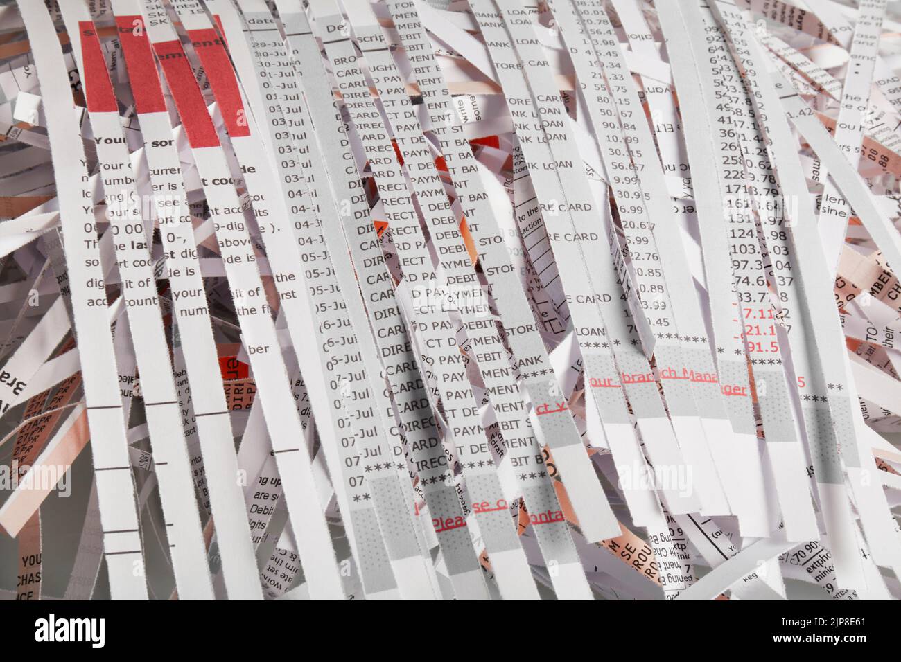 Shredded Bills and Bank Statements Stock Photo - Alamy