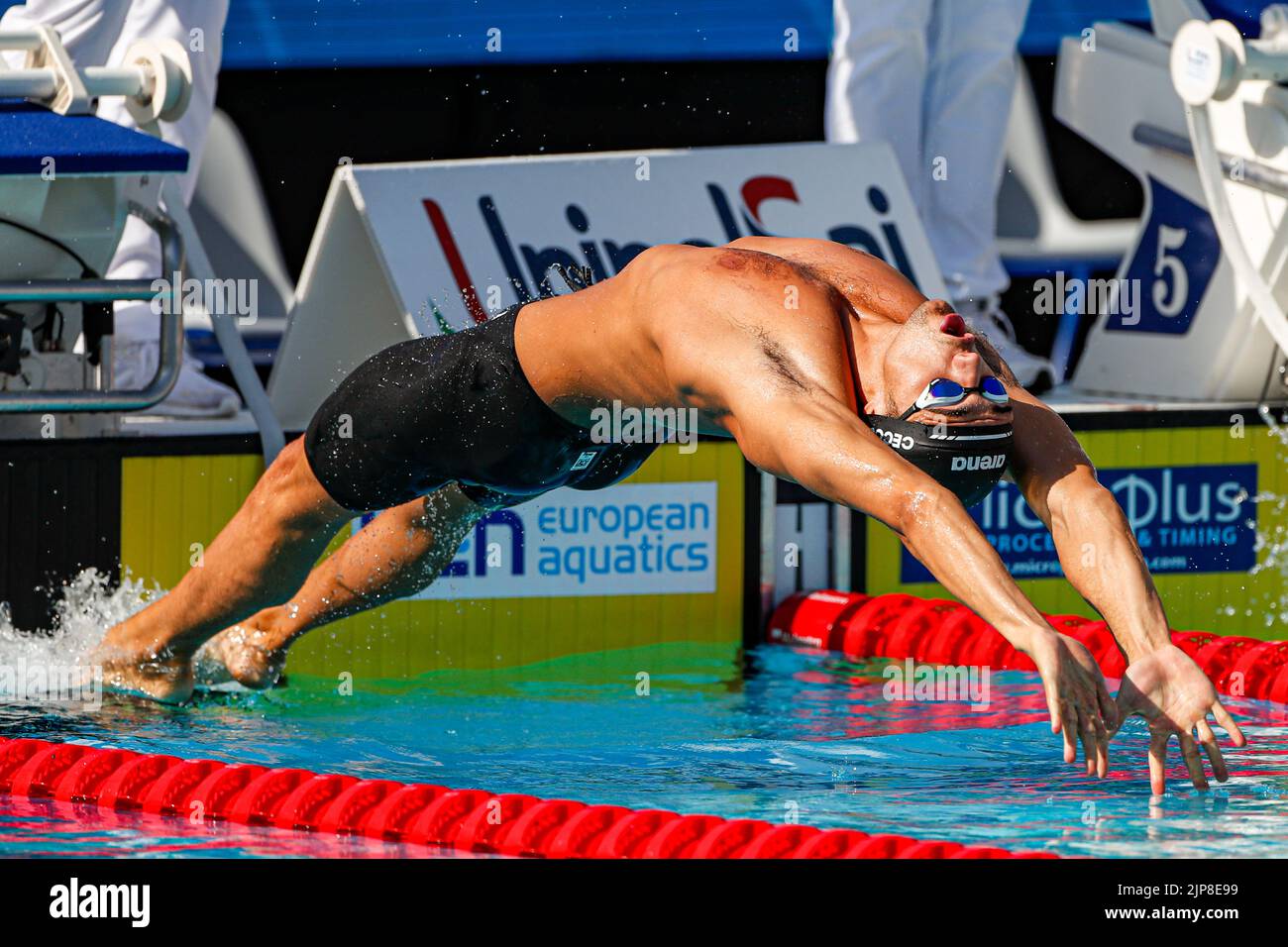ROME, ITALY - AUGUST 16: Thomas Ceccon of Italy during the men's 100m ...