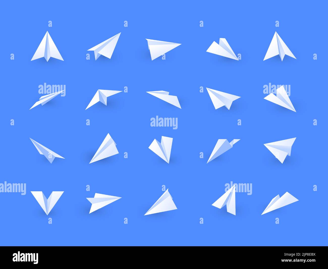 Paper plane. Flat handmade imaginary plane, white origami symbolic ...