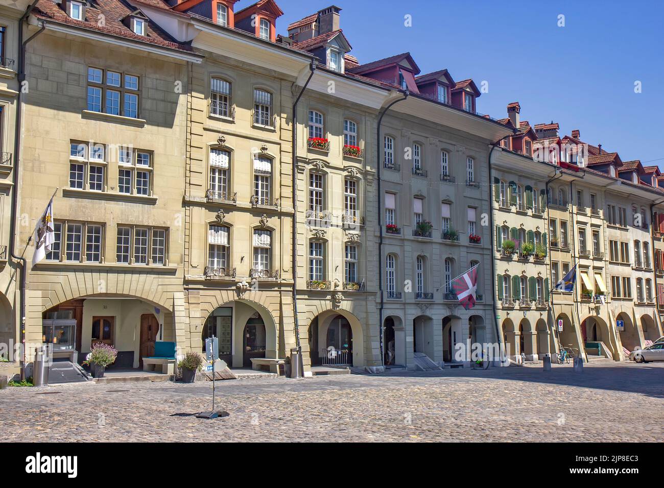View of the buildings on the Munsterplatz in Bern - Switzerland Stock ...