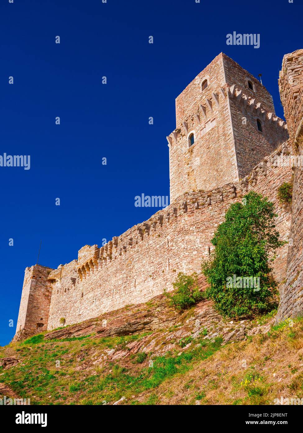 View of Rocca Maggiore (Great Fortress) ancient ruins, at the top of ...