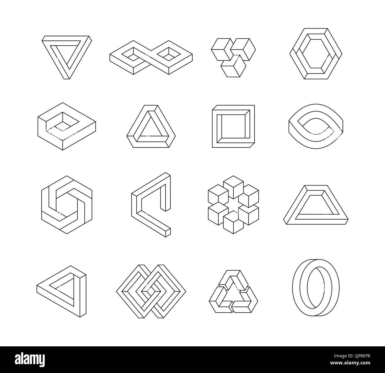 Linear twisted cube Stock Vector Images - Alamy