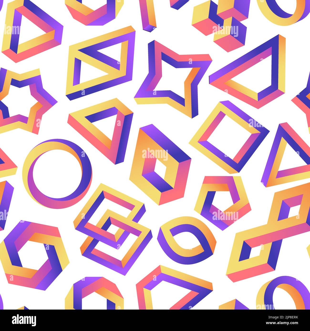 Impossible geometry pattern. Seamless print of abstract geometric ...