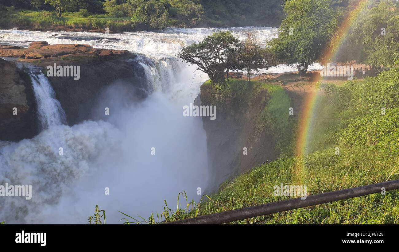 Murchison Falls National Park sits on the shore of Lake Albert, in ...