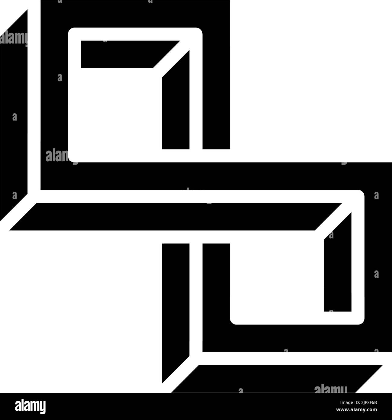 optical impossible geometric shape glyph icon vector illustration Stock Vector Image & Art - Alamy