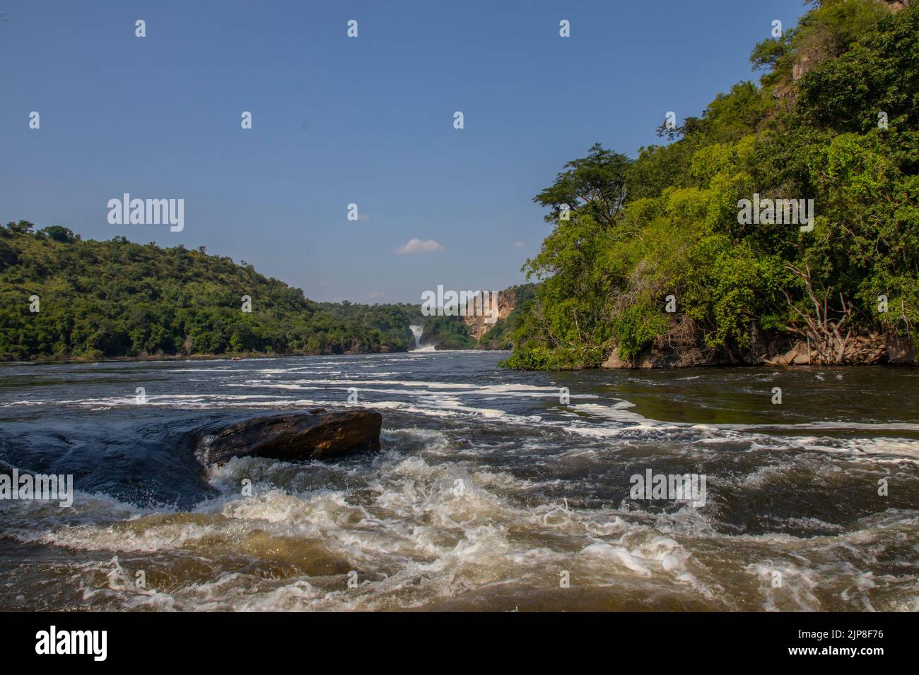 Murchison Falls National Park sits on the shore of Lake Albert, in ...