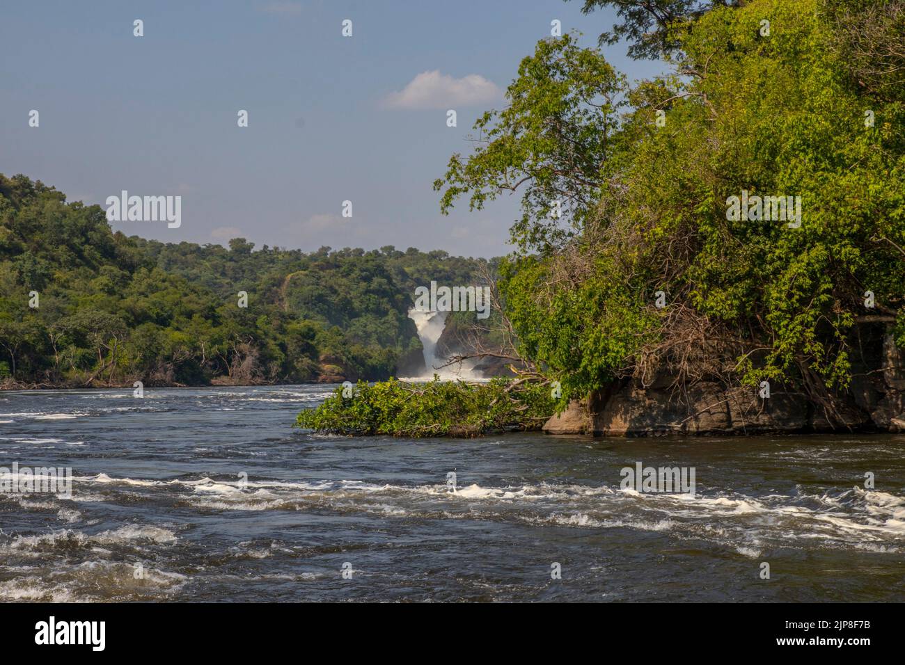 Murchison Falls National Park sits on the shore of Lake Albert, in ...