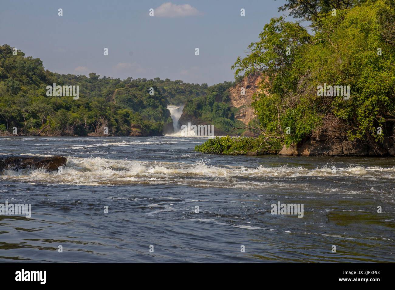 Murchison Falls National Park sits on the shore of Lake Albert, in ...
