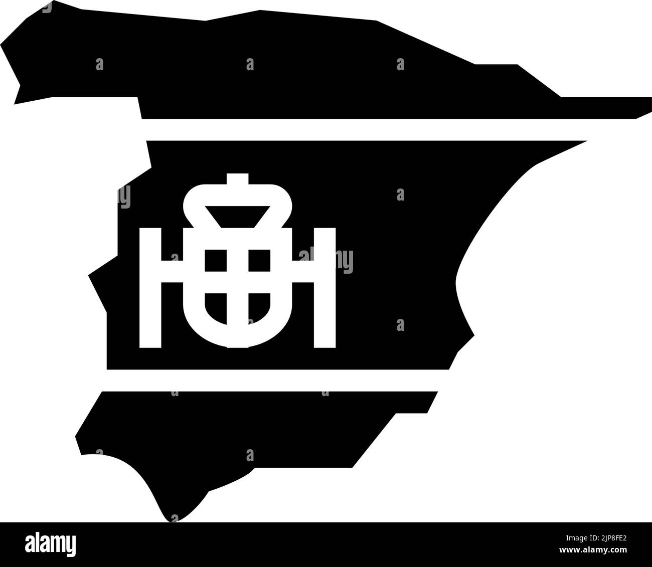 spain country map flag glyph icon vector illustration Stock Vector ...
