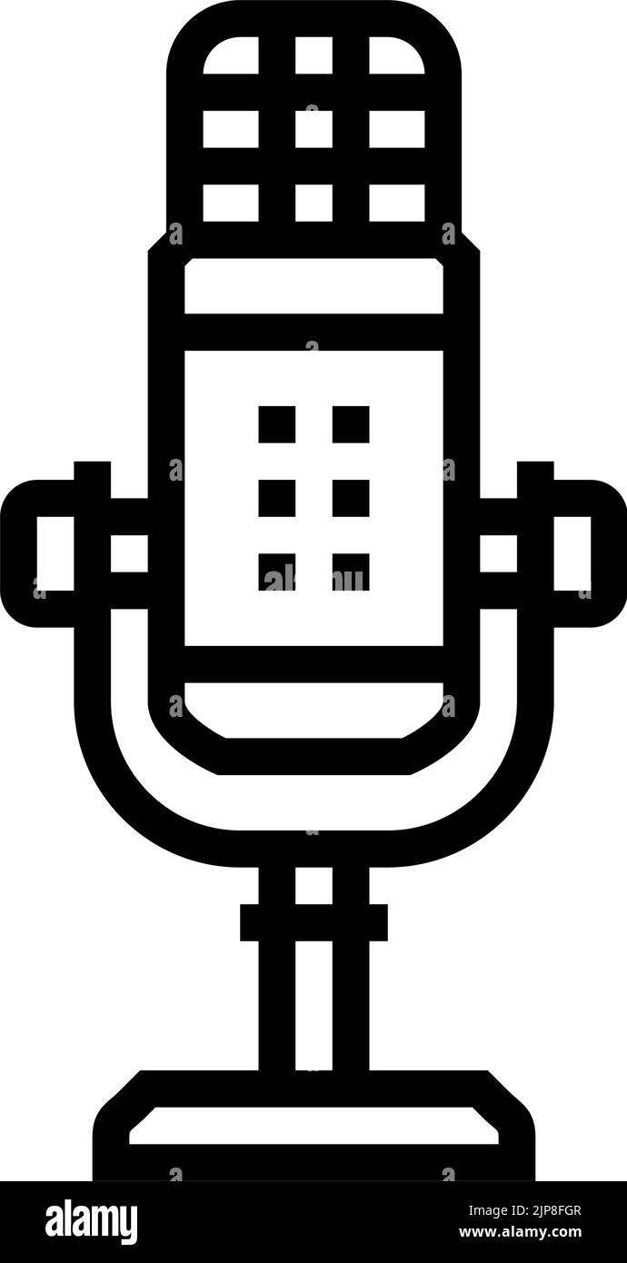 voice mic microphone line icon vector illustration Stock Vector Image ...