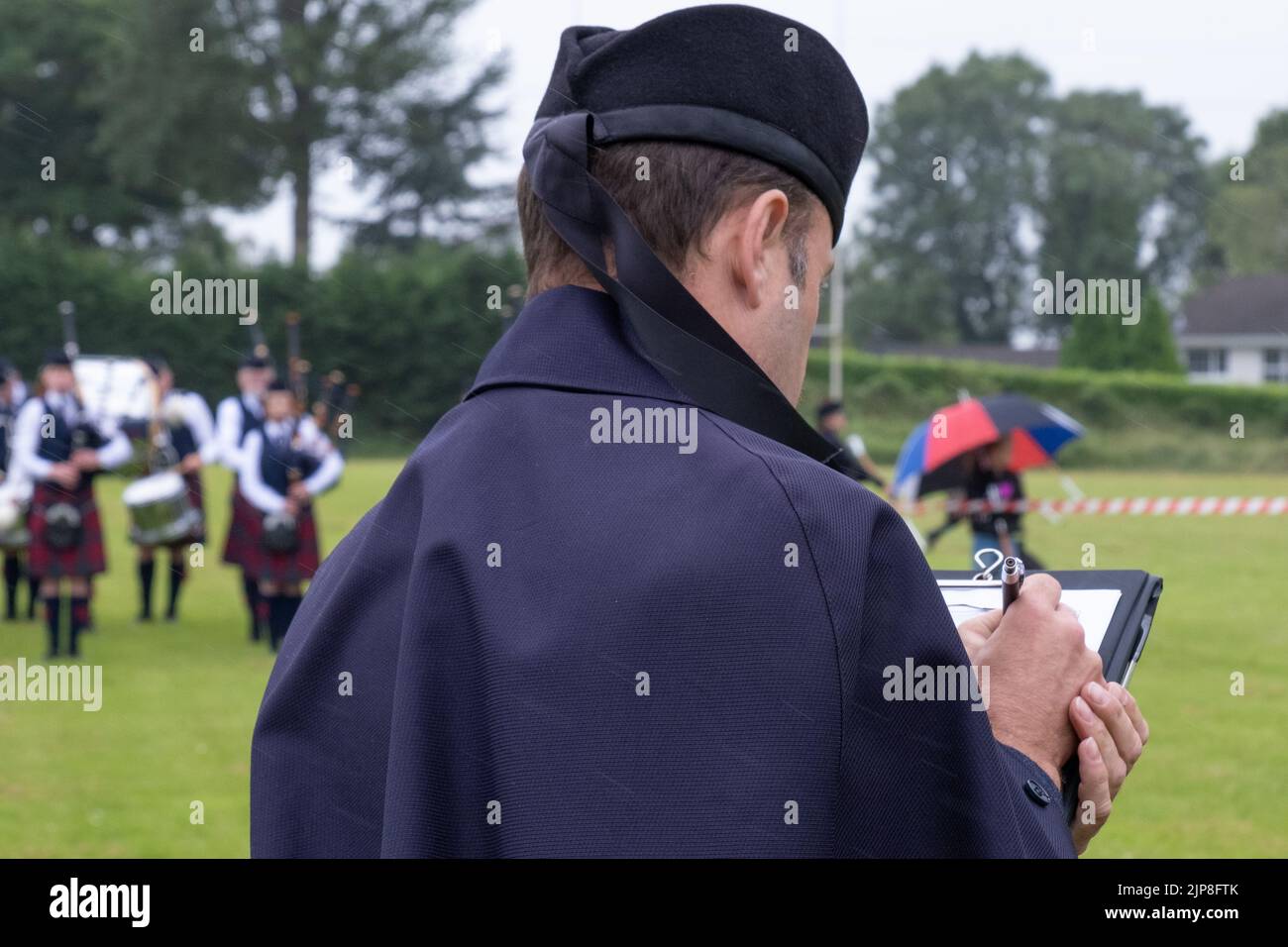 Ballymena, UK, 23rd July 2022. Judge with clipboard and pen scoring ...