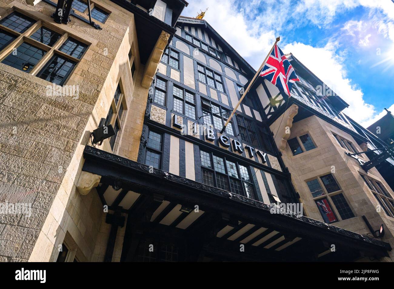 The front entrance of the Tudor styled landmark British department ...