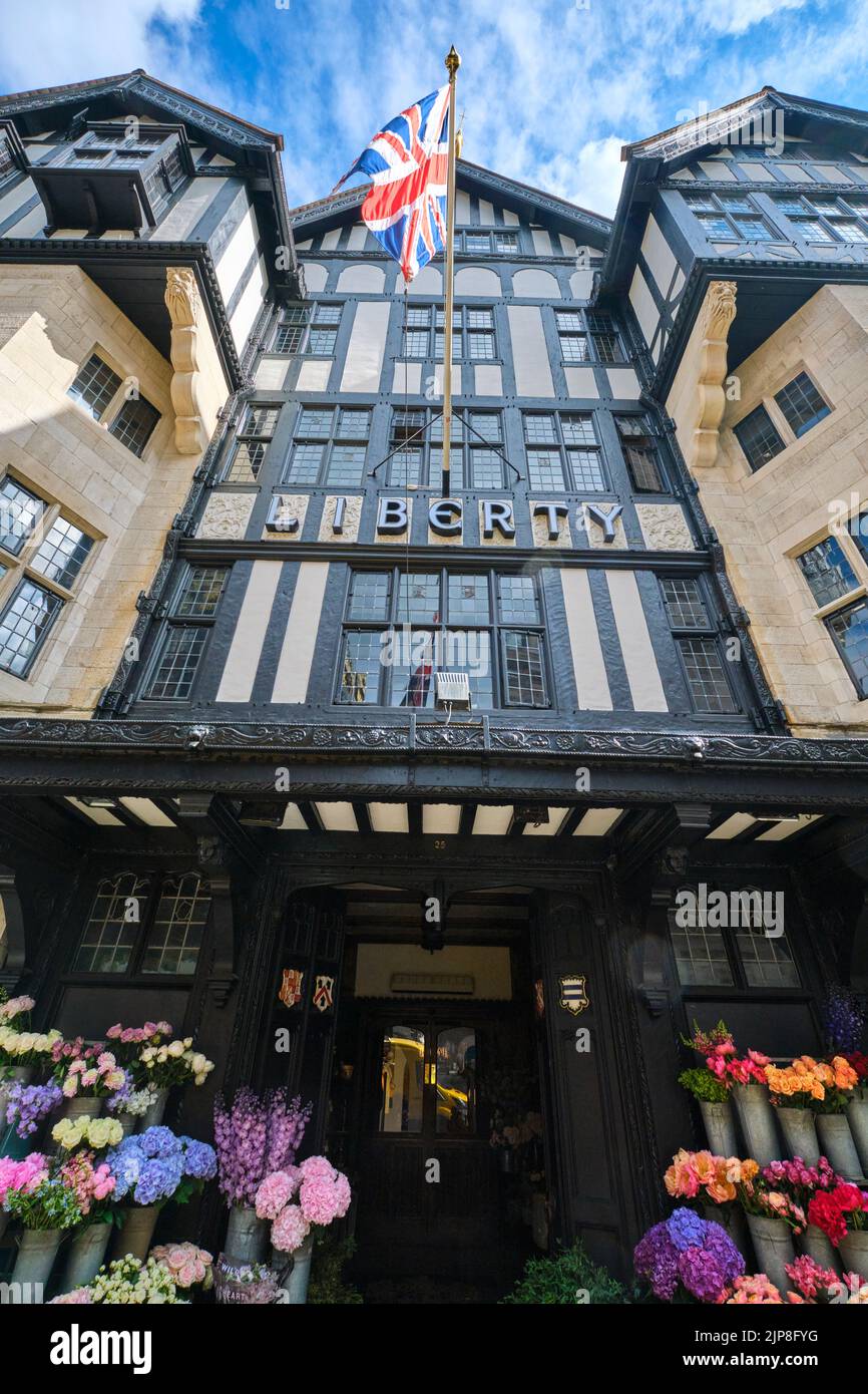 The front entrance of the Tudor styled landmark British department ...