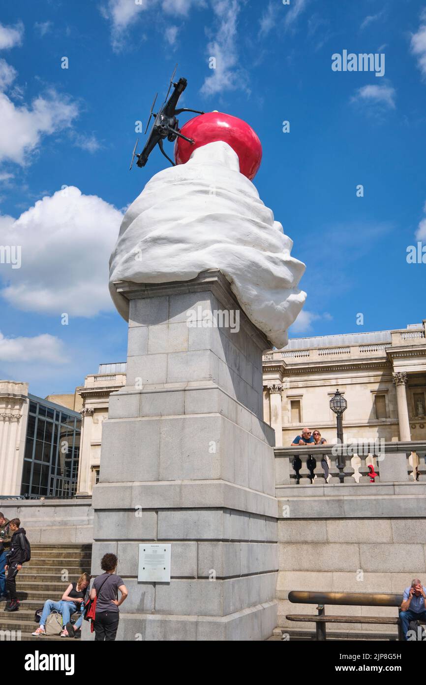 The whimsical, funny sculpture of a large dollop of whipped cream with ...