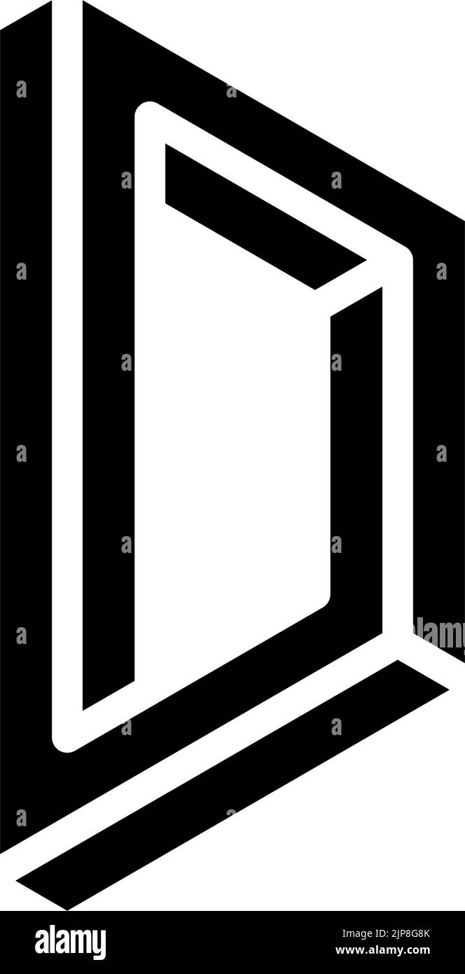 square impossible geometric shape glyph icon vector illustration Stock ...