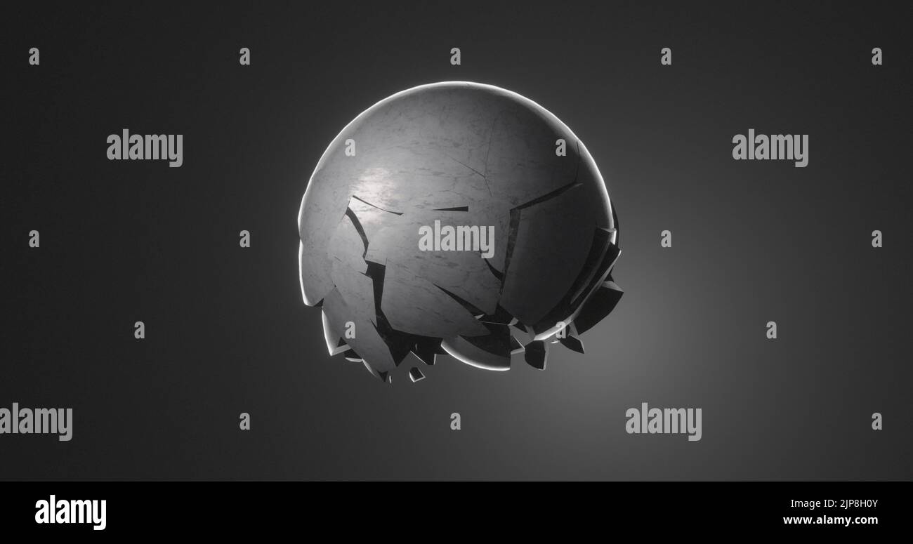 Image of sphere disappearing on grey background Stock Photo - Alamy