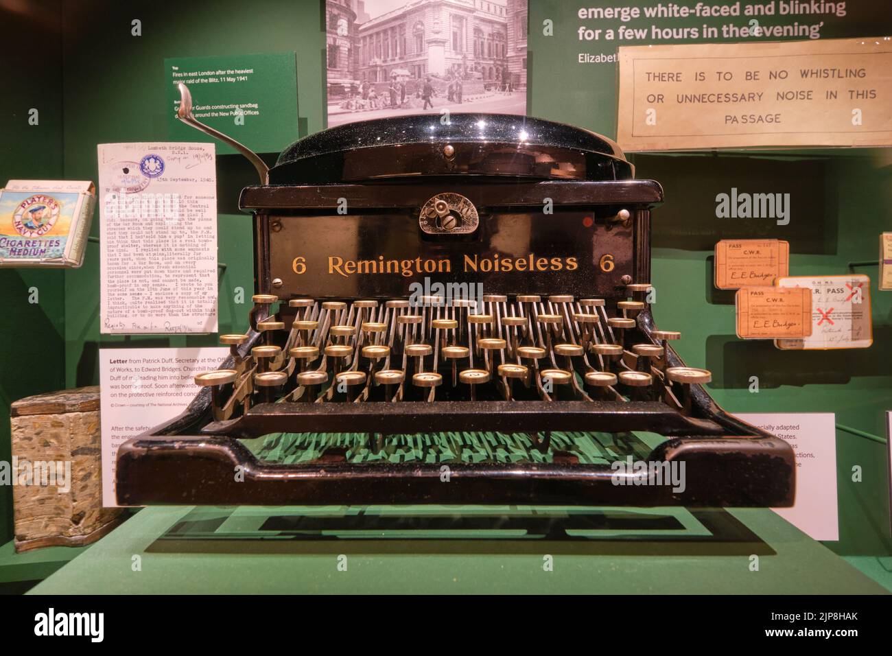 Prime Minister Winston Churchill's black, manual typewriter on display ...