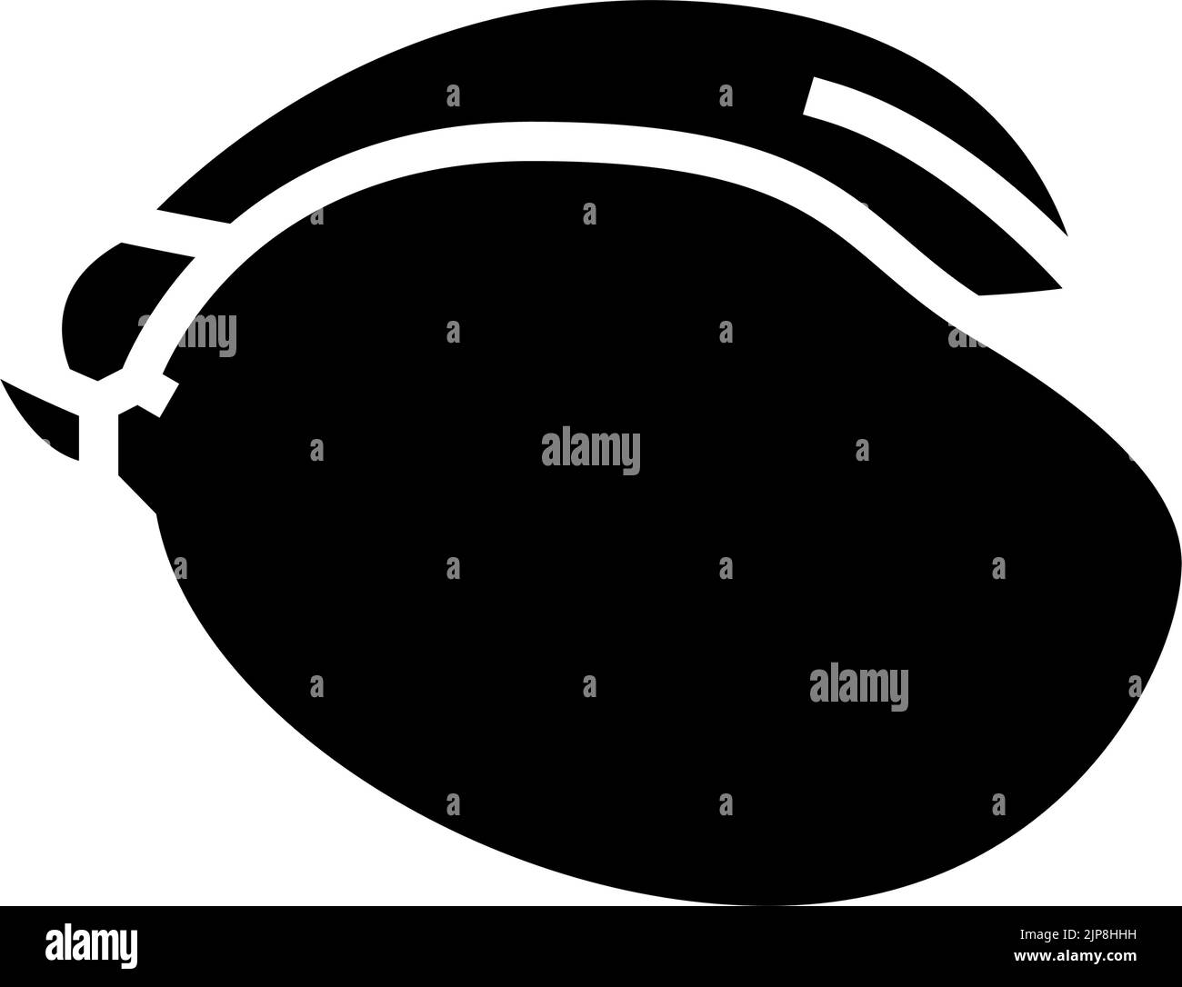 mango yellow leaf fruit glyph icon vector illustration Stock Vector ...