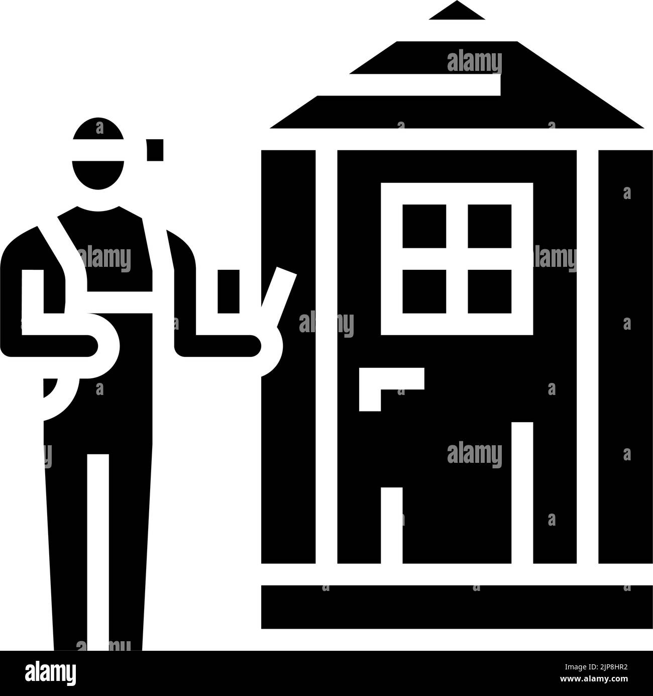 shed installation repair glyph icon vector illustration Stock Vector ...