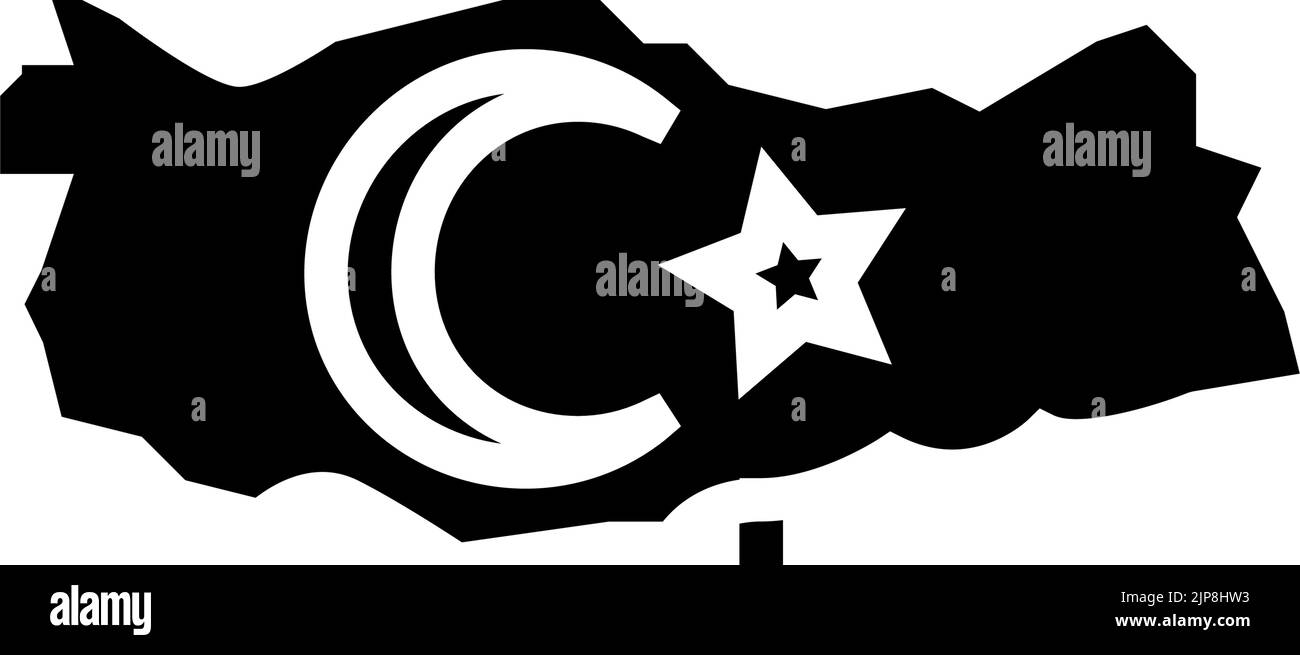 turkey country map flag glyph icon vector illustration Stock Vector ...