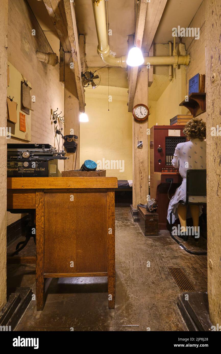 A small alcove, dedicated to the switchboard communications operations ...