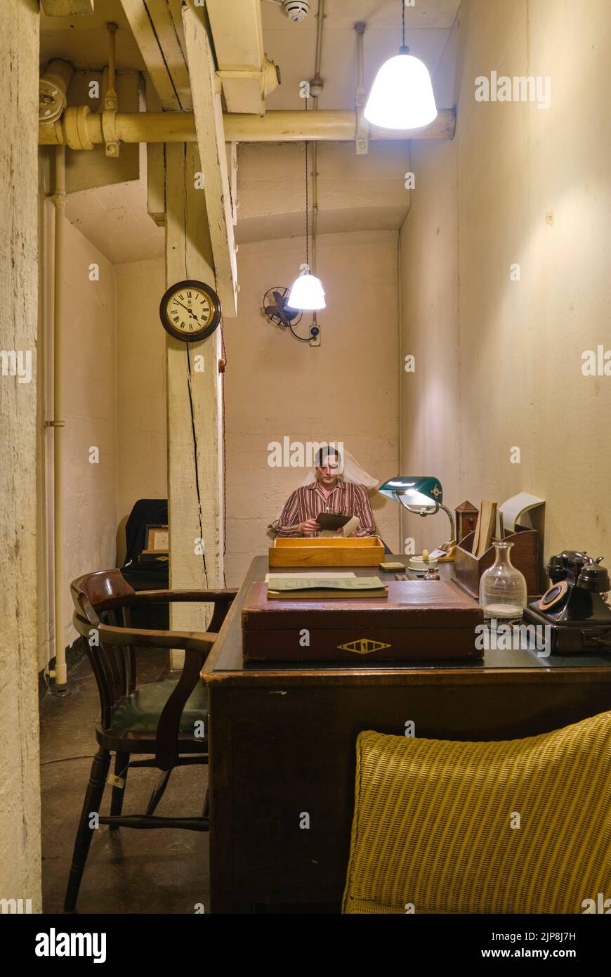 An officer in pajamas, in bed in the Emergency Office and Sleeping ...