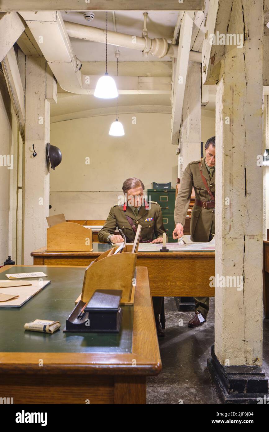 Various officers working in the GHQ Home Forces room. At the Winston ...