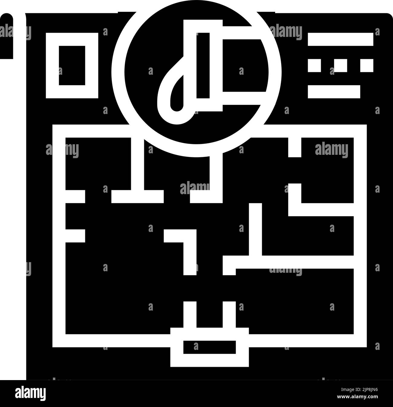 Plumbing Plan Interior Design Glyph Icon Vector Illustration Stock 1471